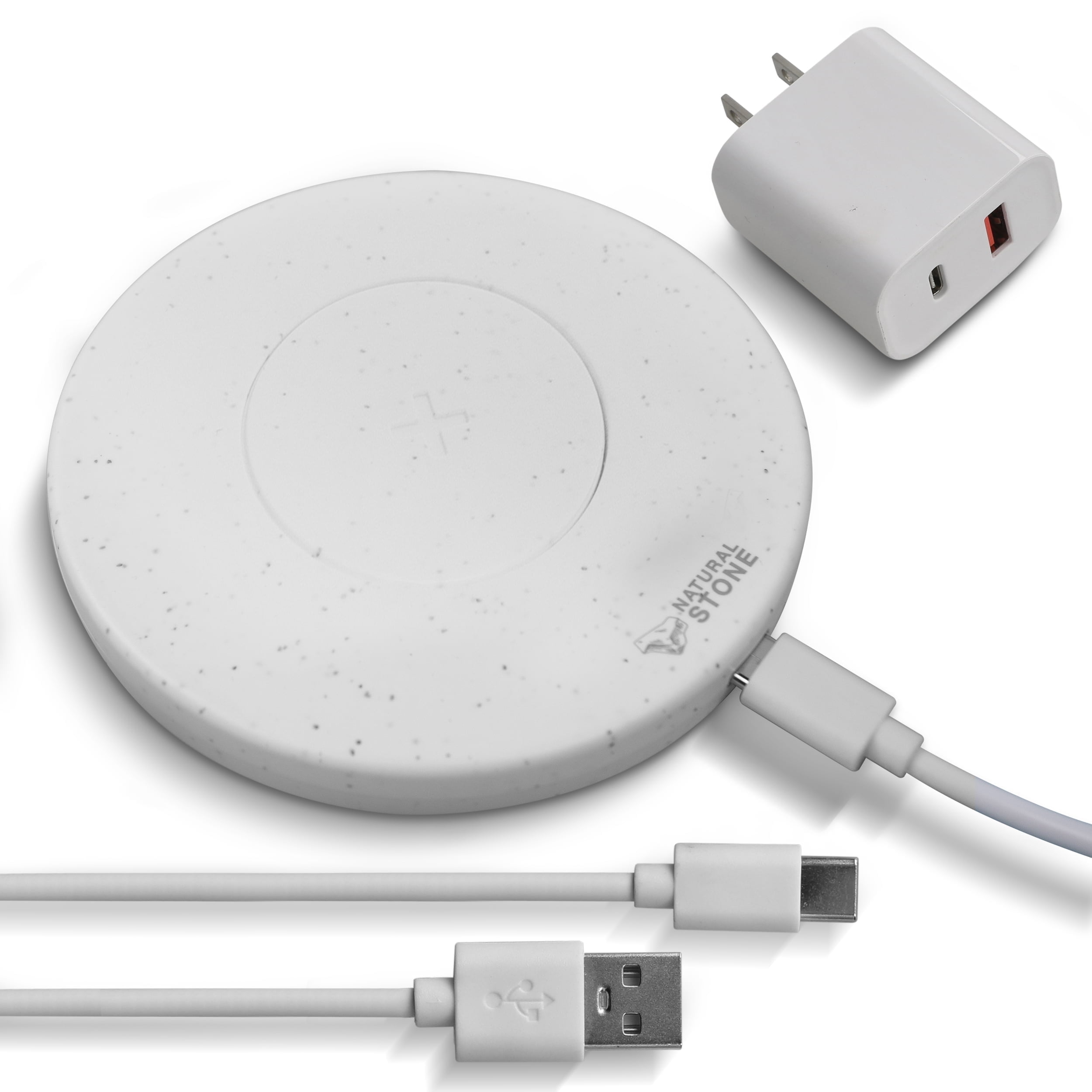 15W Wireless Charging Pad with Natural Stone Surface, 20W USB-C Adapter ...