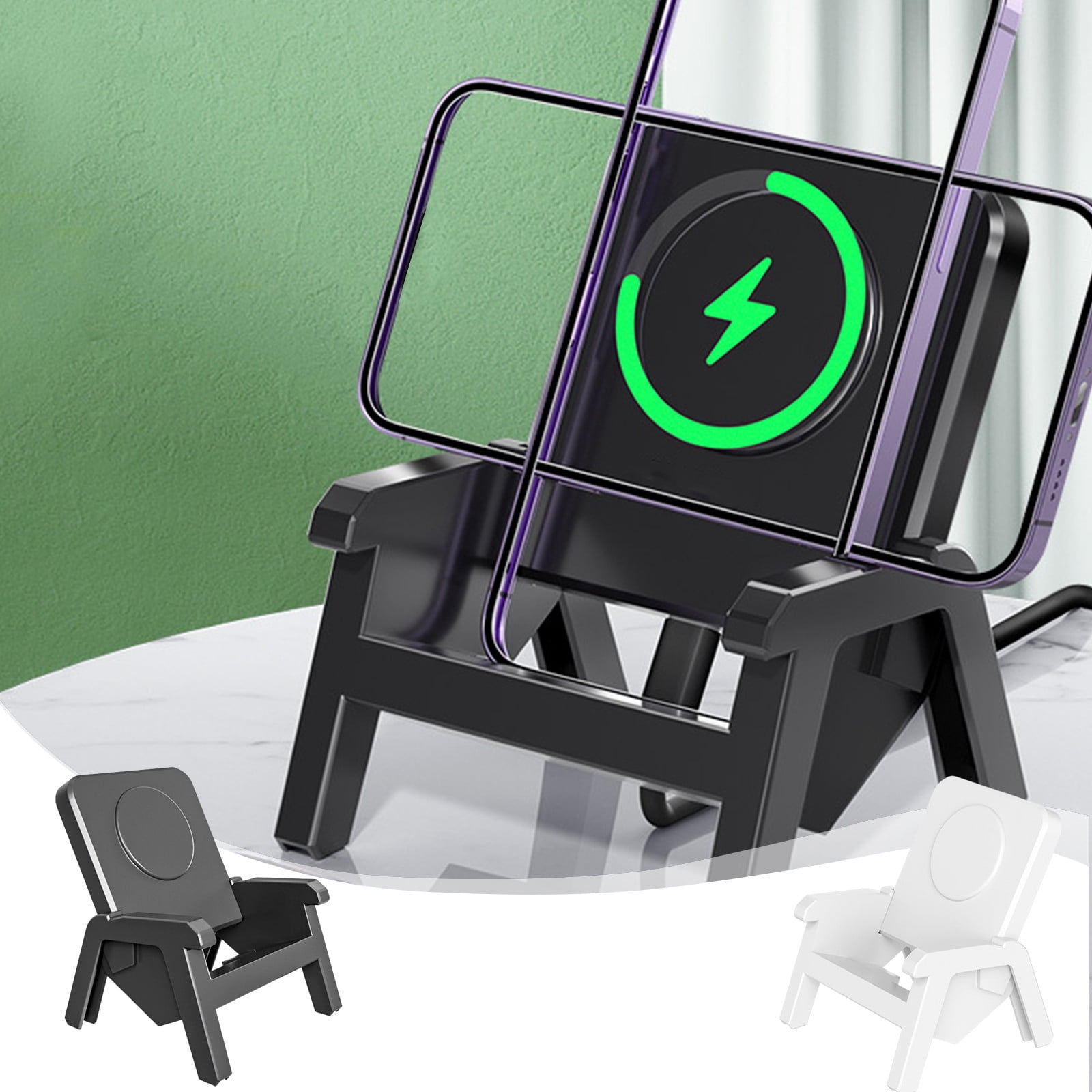 15W Fast Wireless Charging Bracket,Detachable Mini Desk Chair,IOS ...