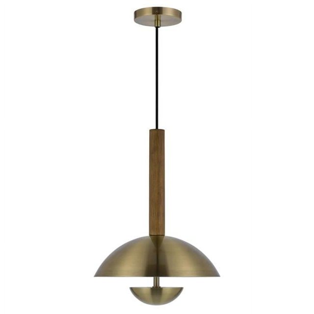 15W Lakeland Intergrated Dimmable LED Metal & Rubber Wood Pendant Light ...