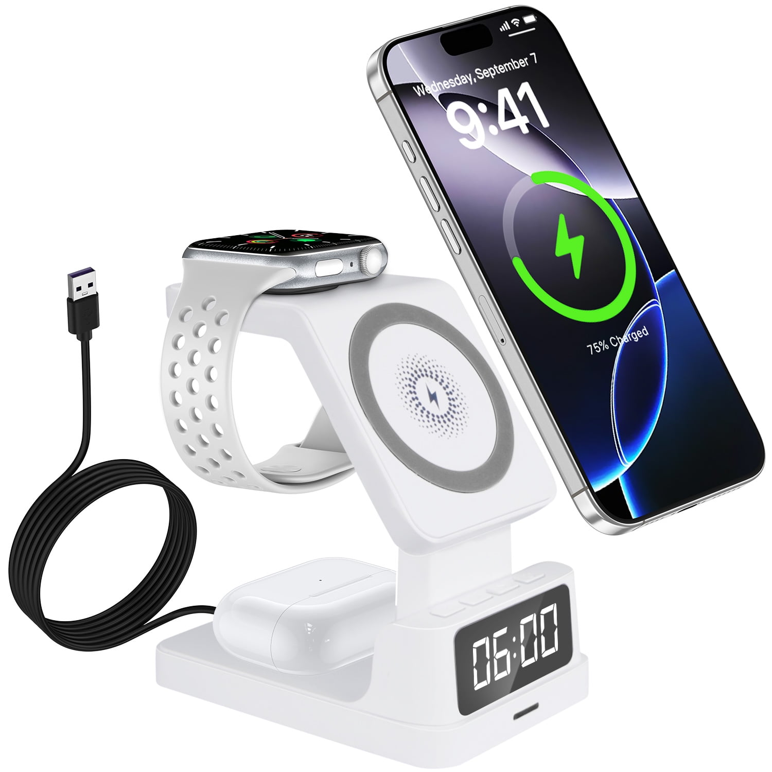 15W Magnetic Qi Wireless Charger for iPhone Android,HopePow 4 in 1 Fast ...
