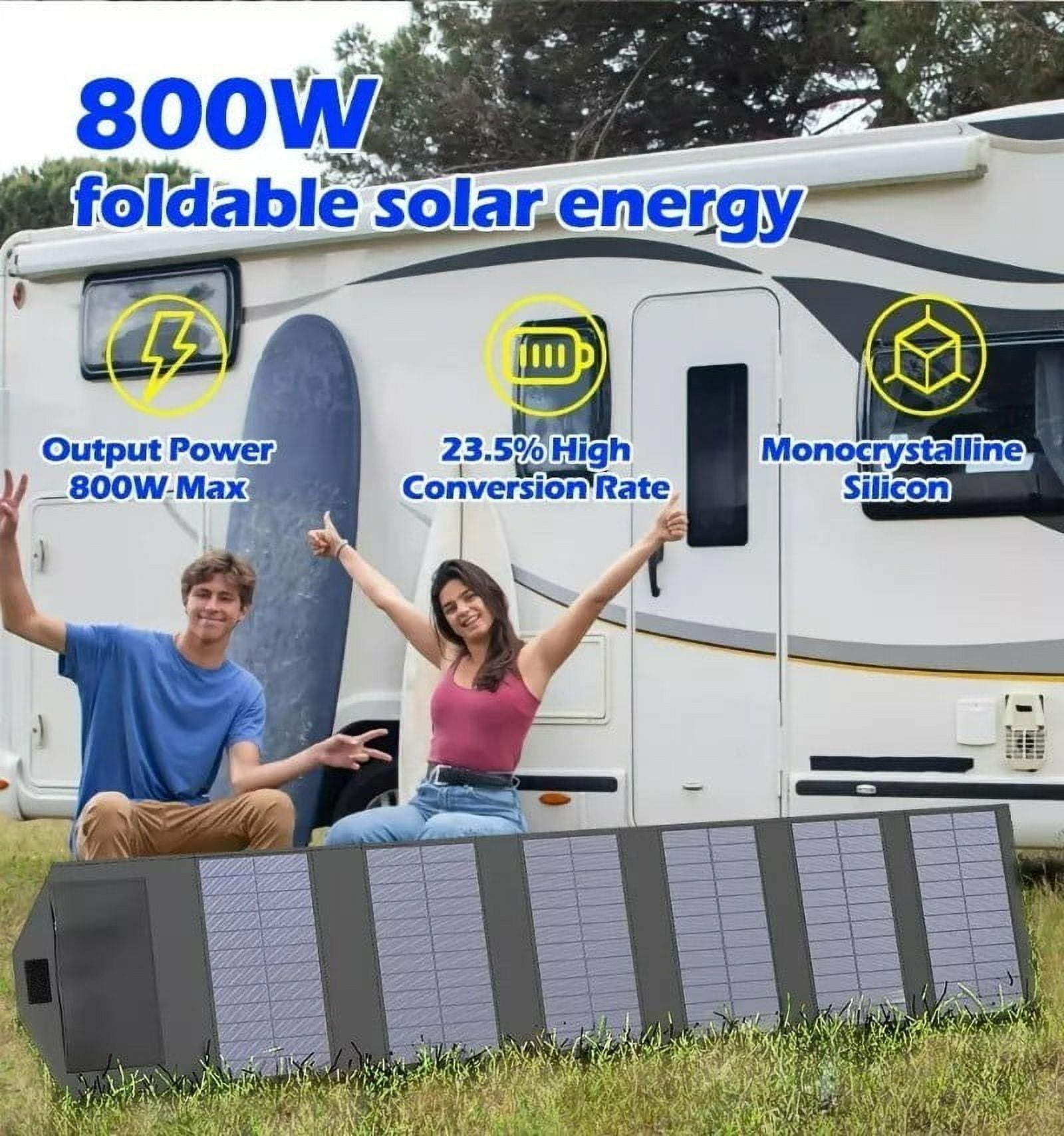 15W Portable Solar Panel, Folding Outdoor Solar Charger, 5V USB Solar ...