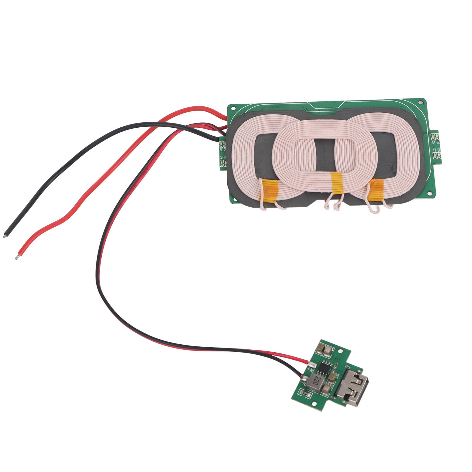 15W QI Wireless Charger Transmitter Module with 3 Coils, USB Interface ...