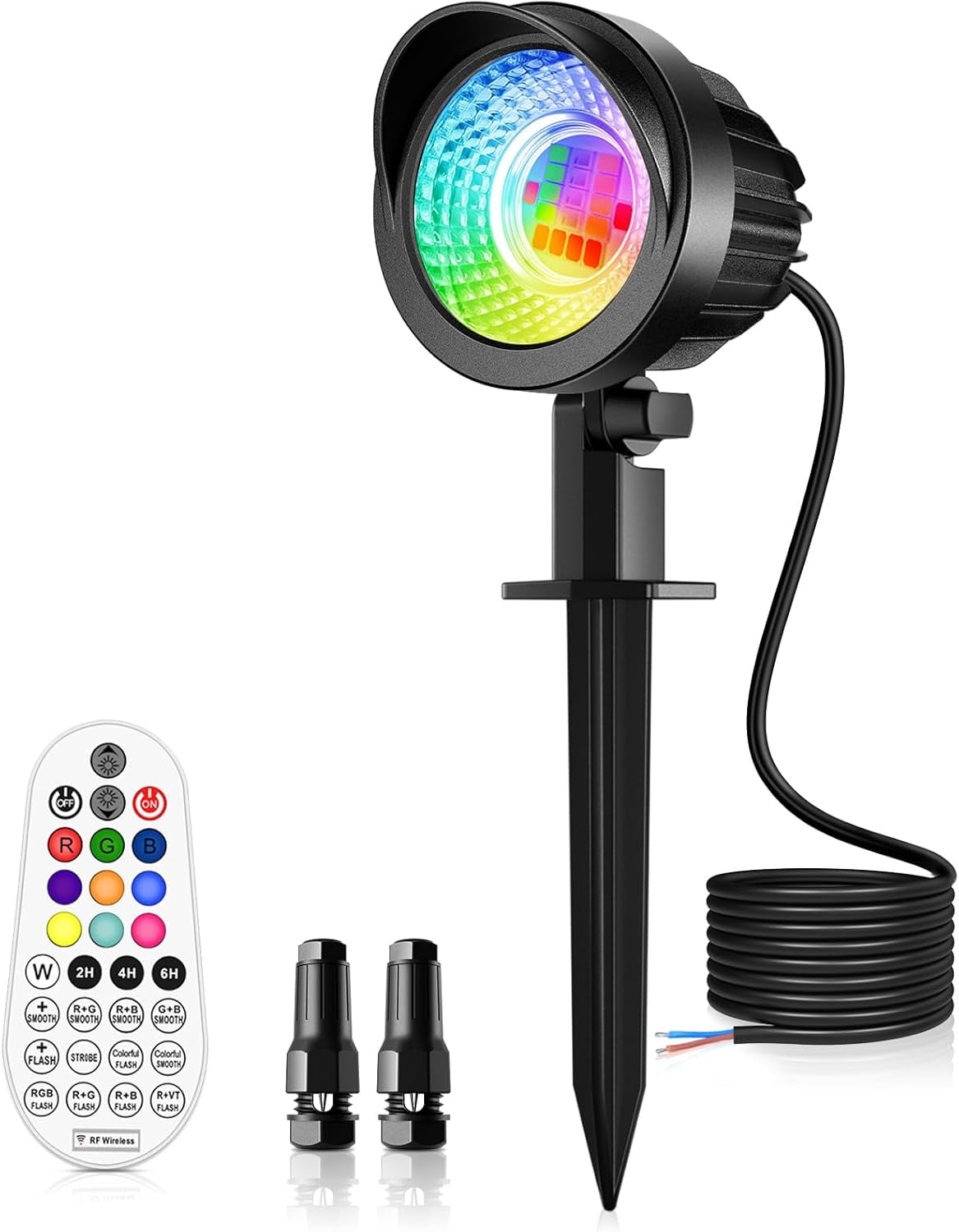 15W RGBW Low Voltage Landscape Lighting, DC/AC 12V 24V Color Changing ...