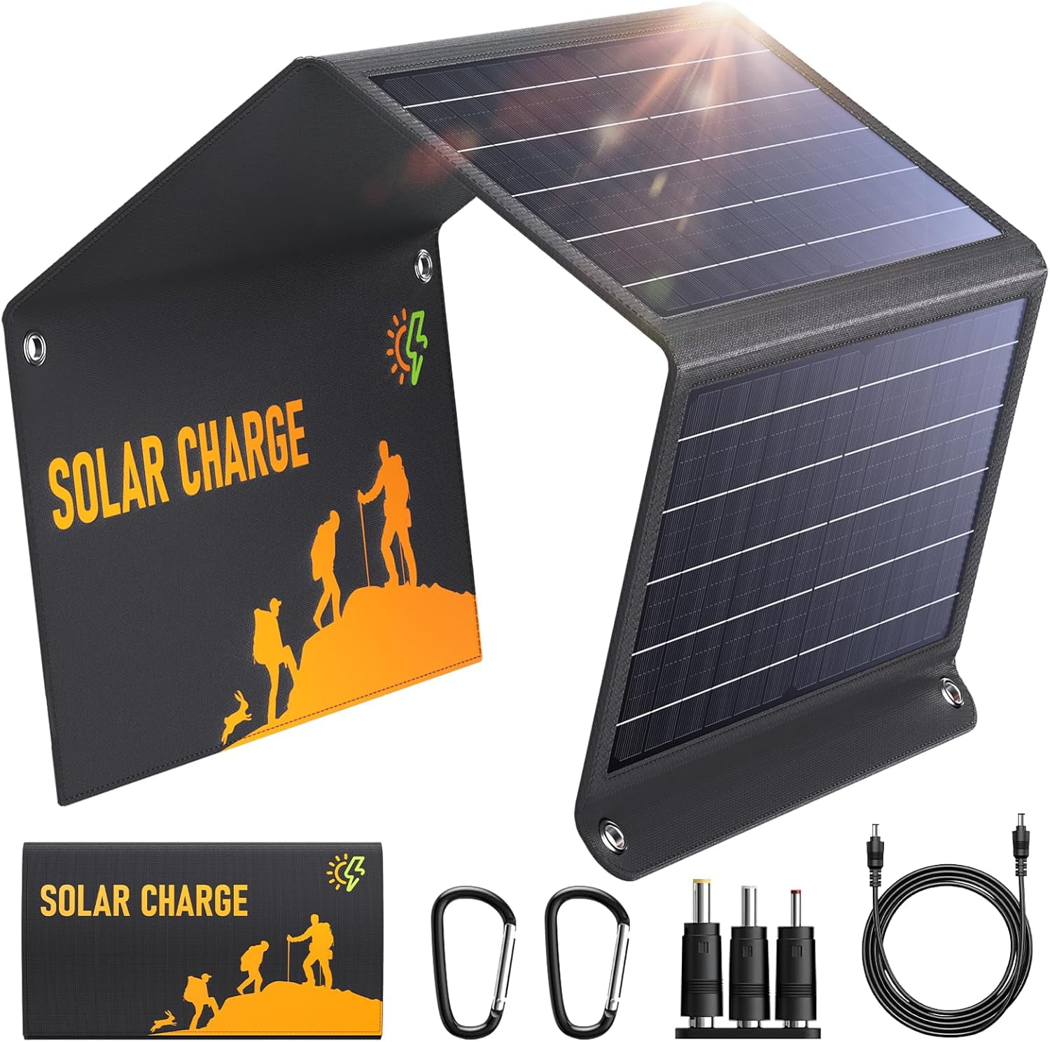 15W Small Portable Solar Panel Chargers (5V/3.0A USB-A/USB-C), IP65 ...