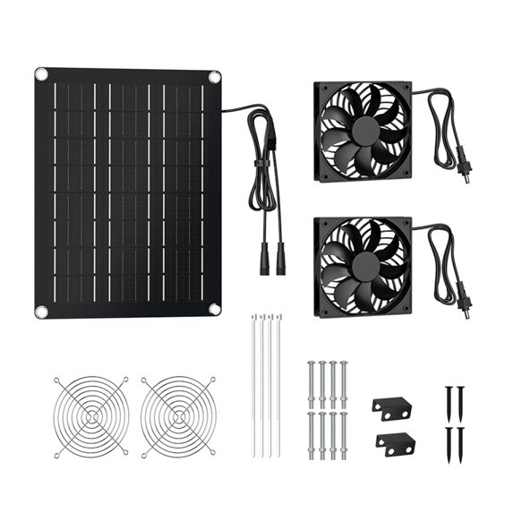 15W Solar Power Double Waterproof Fan Kit for Efficient Ventilation In ...