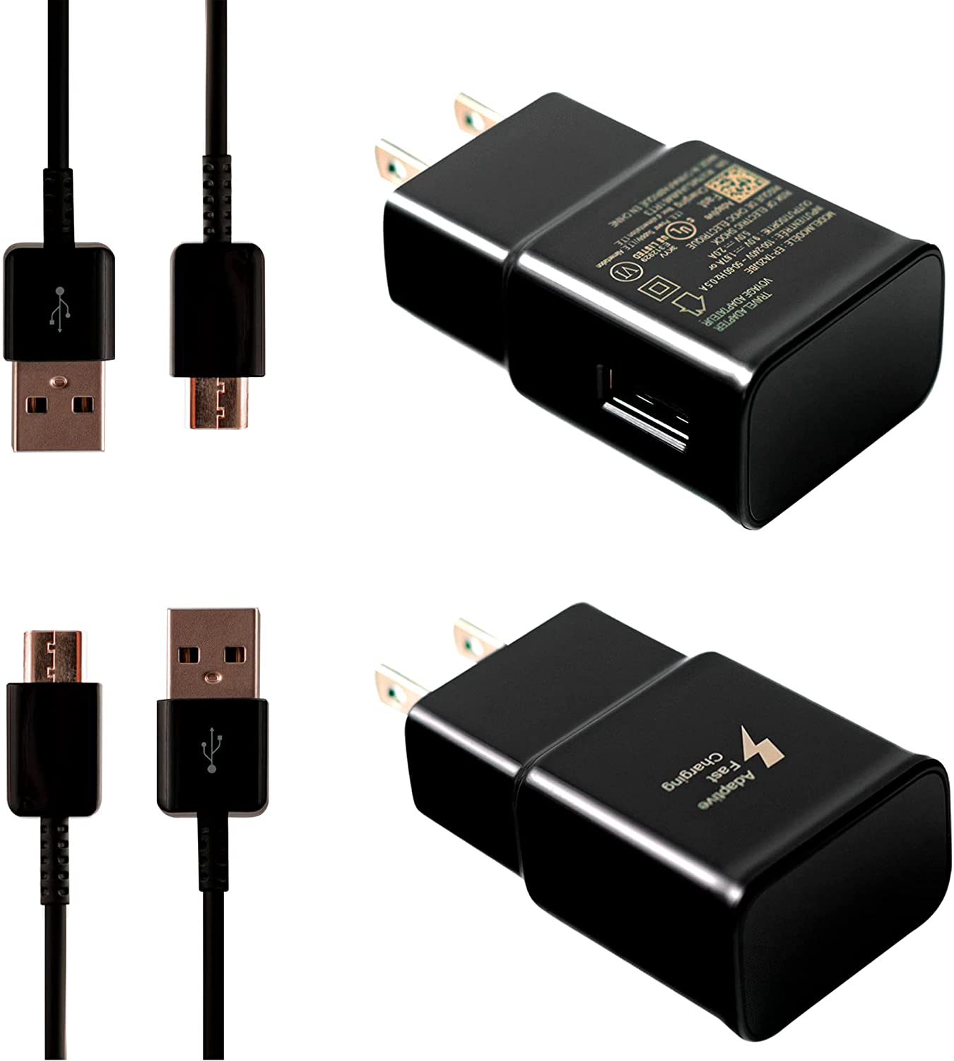 15W Wall USB Type C Charger Fast Charging Kit 2 Pack for Android Phone ...