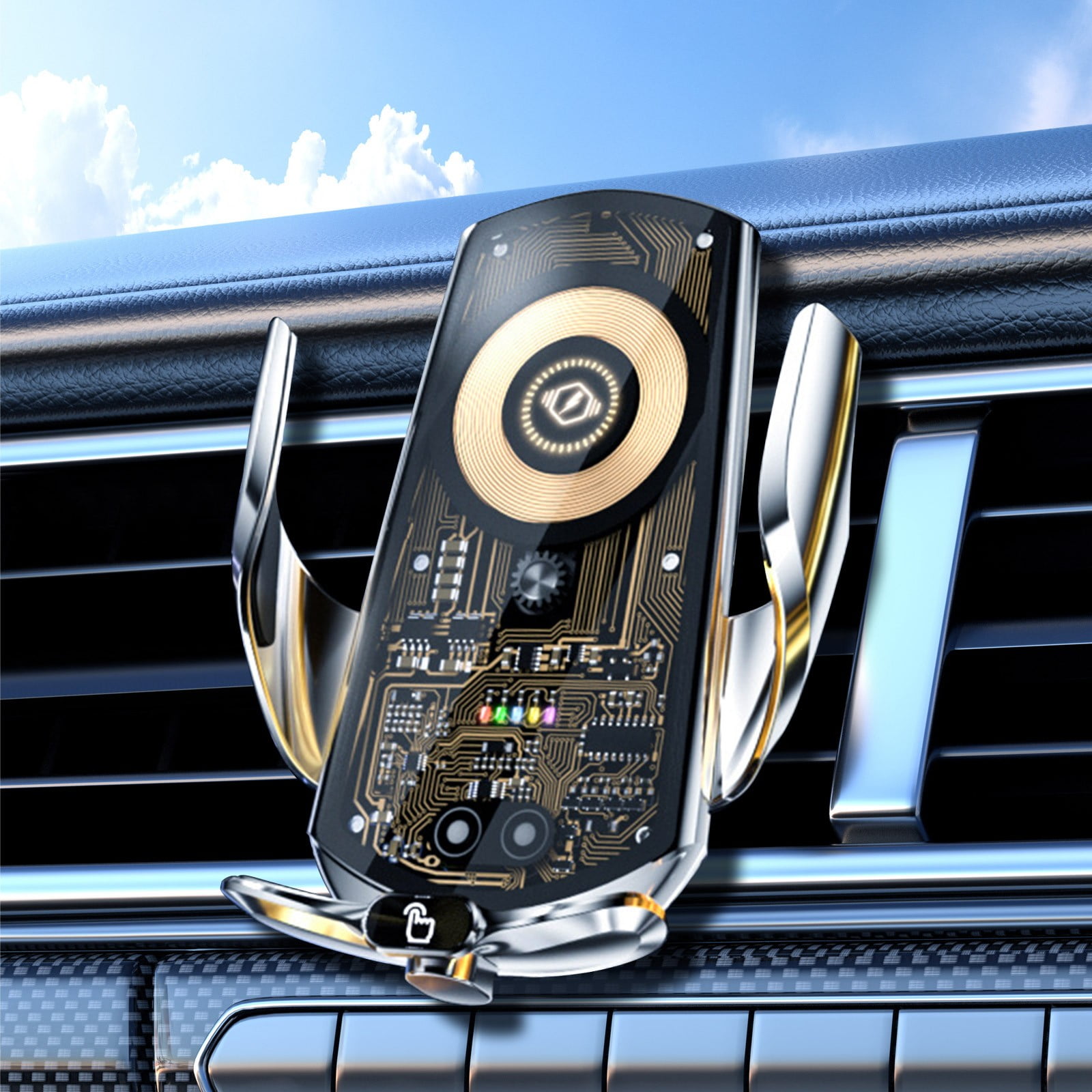 15W Wireless Fast Charging Car Mount with 360° Rotation, Auto Clamp ...