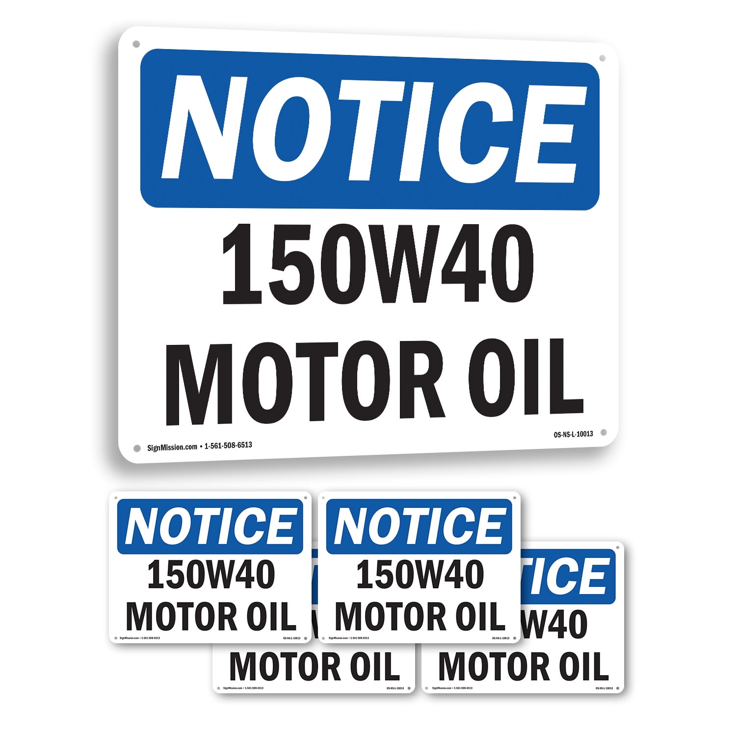 15W40 Motor Oil OSHA Notice Rigid Plastic Sign 18 Inch x 12 Inch - 5 ...