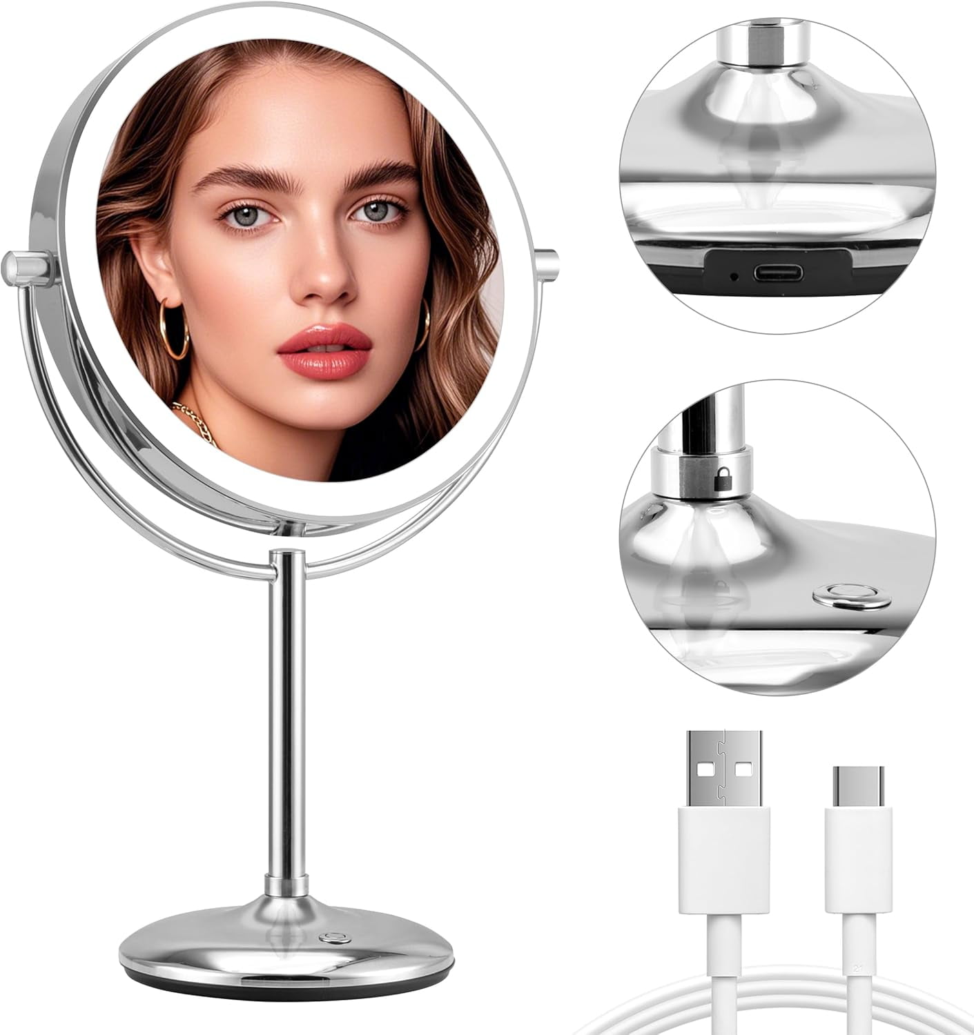 15X Magnifying Mirror with Light: 9 inch Lighted Makeup Mirror ...