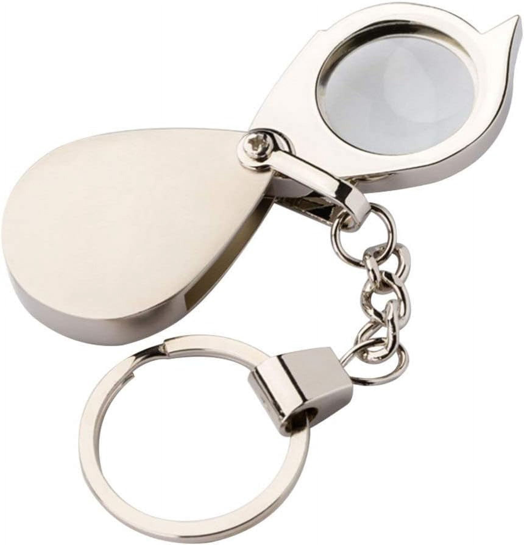 15X Portable Folding Magnifier Metal Pocket Loupe Keychain Key Ring ...