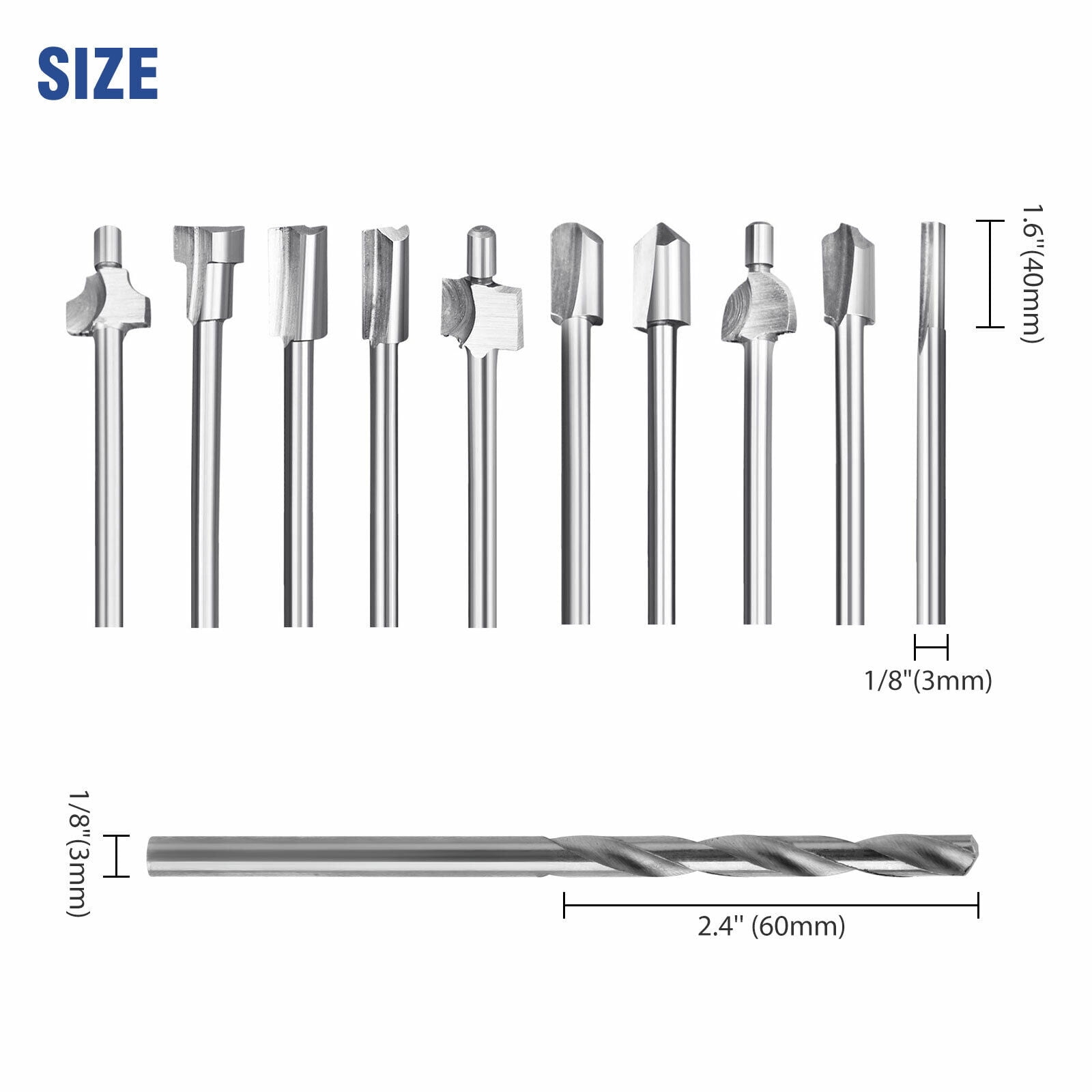 15X Rotary Multi Tool Cutting Guide Router Drill Bits Attachment Set ...