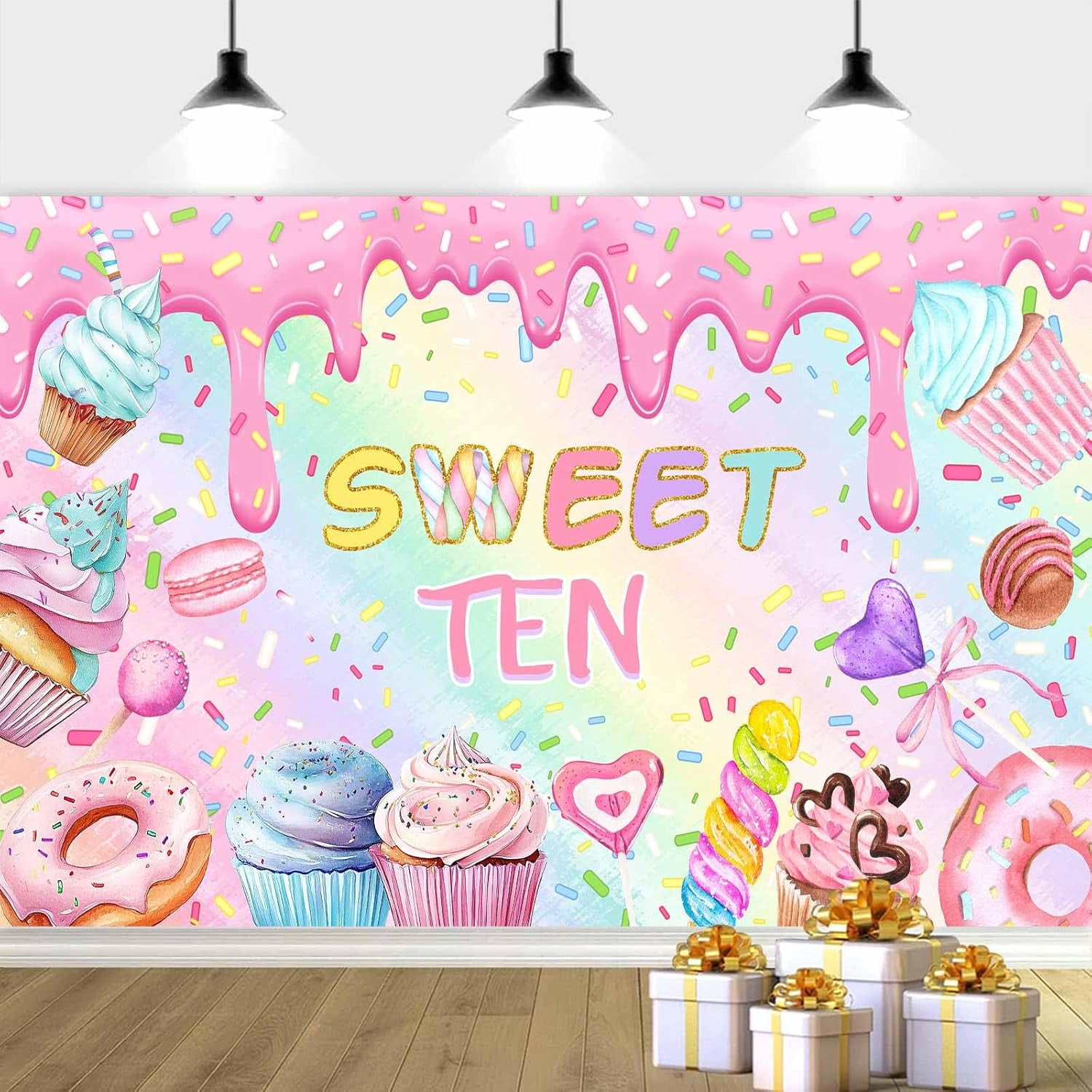 15X10ft 10th Birthday Backdrop for Girls, Sweet Ten Birthday Backdrop ...