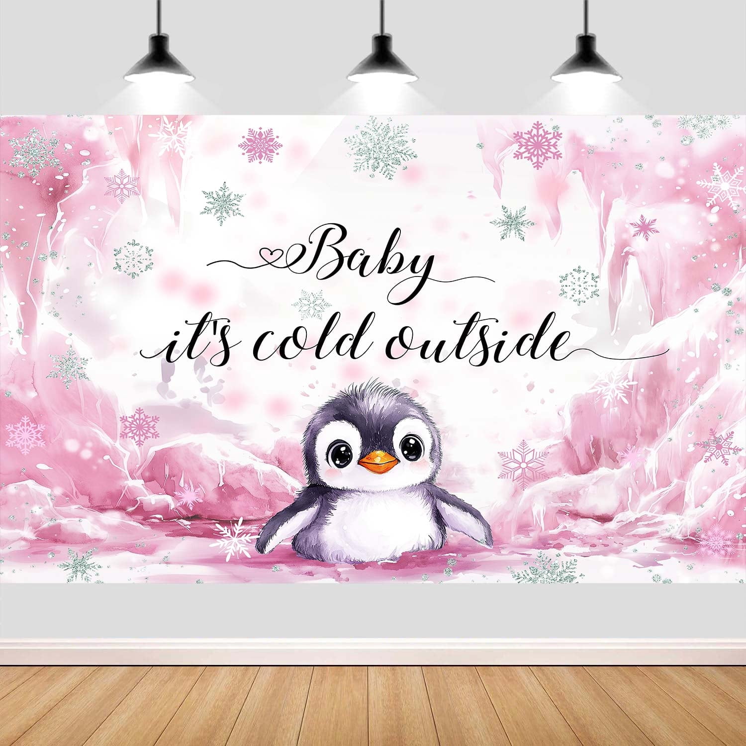 15X10ft Penguin Winter Baby Shower Backdrop Decorations, It's Cold ...