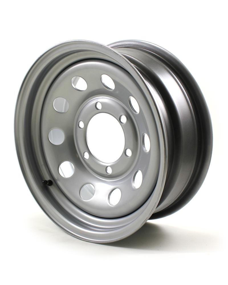 RecStuff 15X6 6-Lug on 5.5" Silver Mod Trailer Wheel Rims, High Speed ...