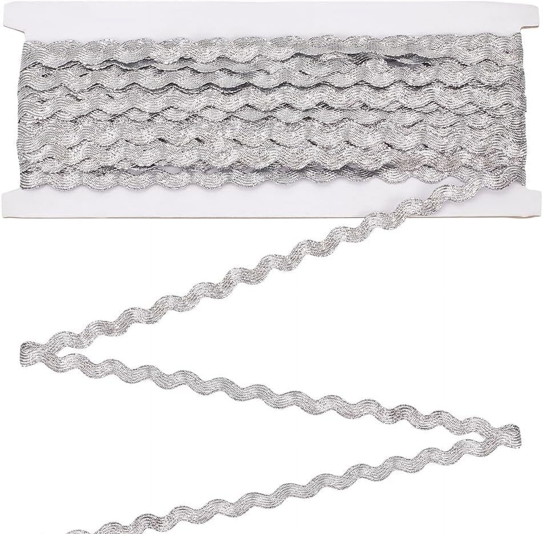 15Yard Silver Glitter Wave Braid Trim 0.3inch Wide Sliver Wavy Bending ...