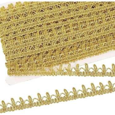 20Yds 3 4 Metallic Gold Braid Lace Trim Flower Glitter Scroll Trims ...