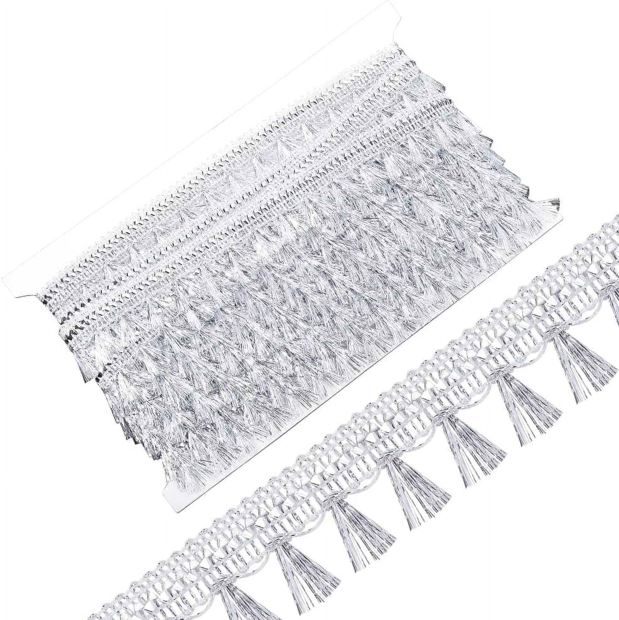 15Yds Metallic Fringe Tassel Trim Glitter Braided Lace Trim Ribbon with ...