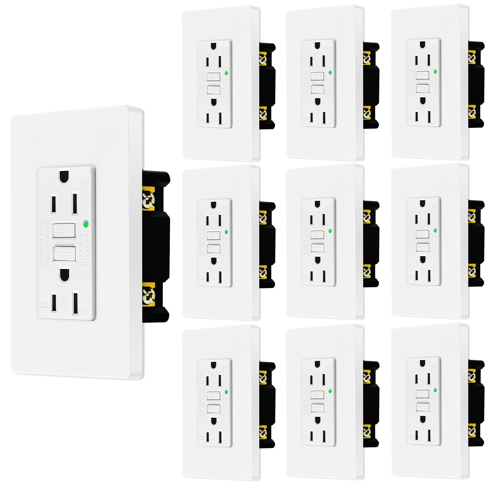 Faith 20A GFCI Outlets, Slim, GFI Receptacles with Wall Plate, White ...