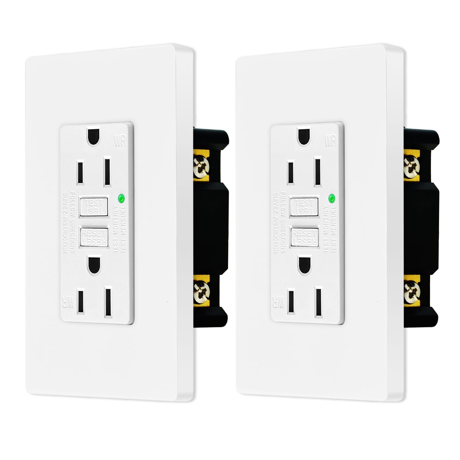 15amp GFCI Outlets, Non-Tamper-Resistant GFI Duplex Receptacles with ...