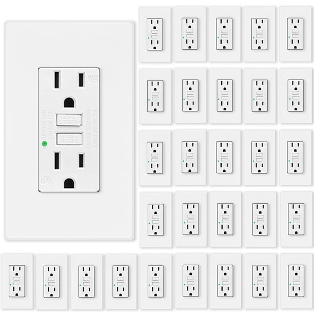 15amp GFCI Outlets, Non-Tamper-Resistant GFI Duplex Receptacles with ...
