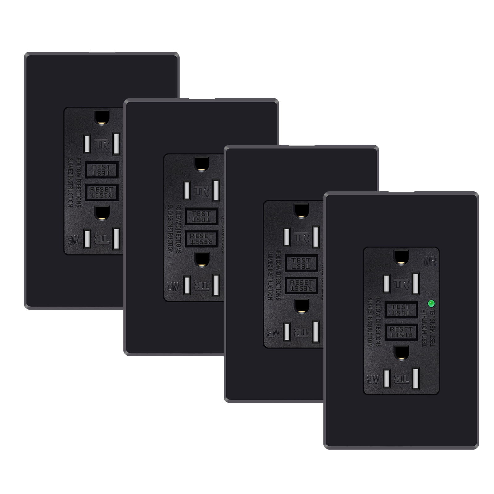 15amp Weather Resistant GFCI Outlet, Tamper Resistant GFI Receptacle ...