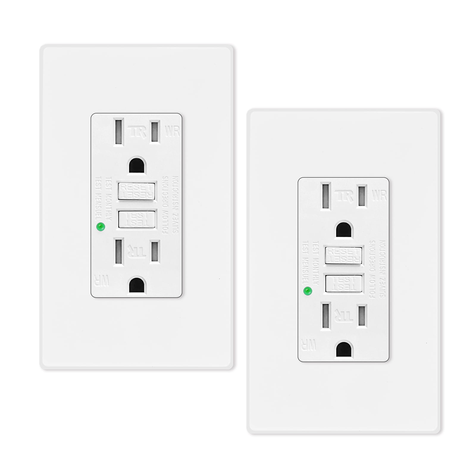 15amp Weather Resistant GFCI Outlet, Tamper Resistant GFI Receptacle ...