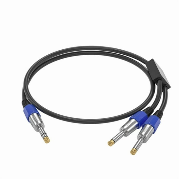 15cm-10m 6.35mm Audio Cable Male to Dual Male Connector Cord Stereo Y ...