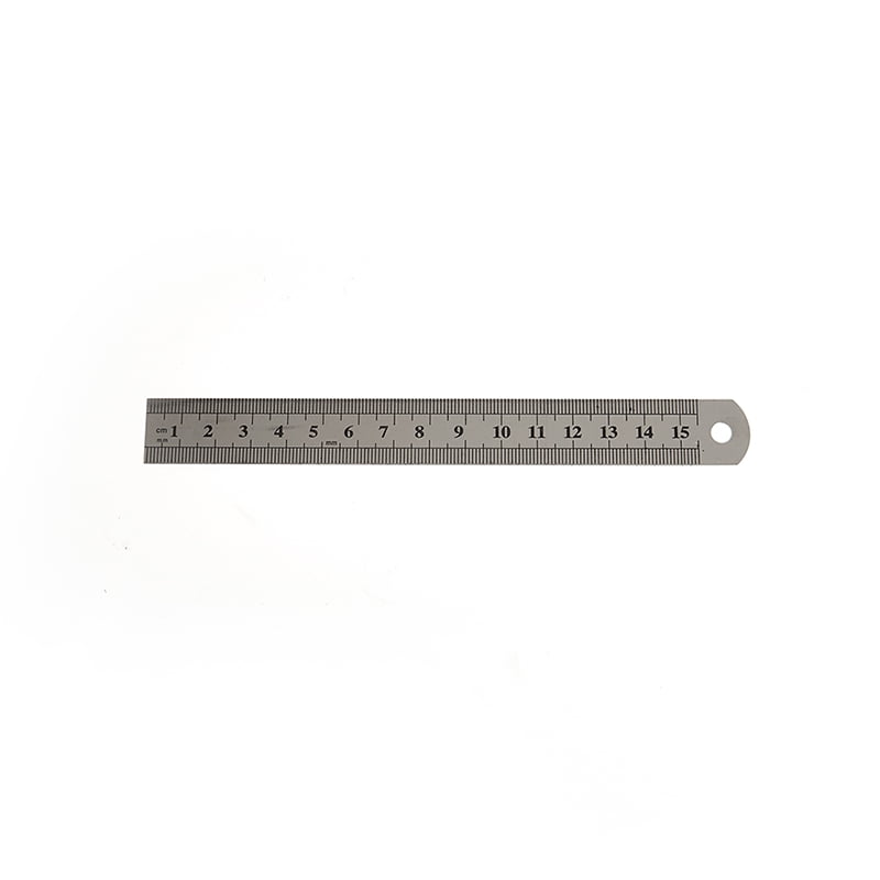 (15cm) 15-30cm Stainless Steel Metal Straight Ruler Tool Double Sided ...