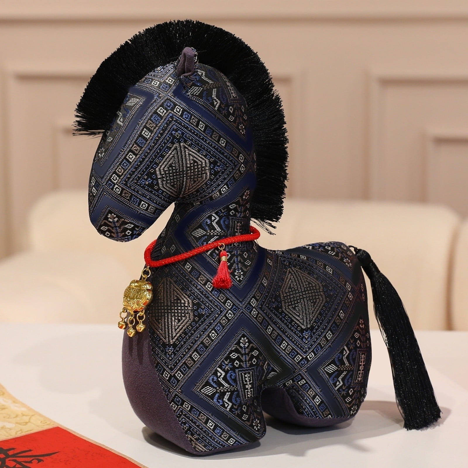 15cm Fabric Horse Plush Toy Soft Stuffed Animal Doll With Traditional ...