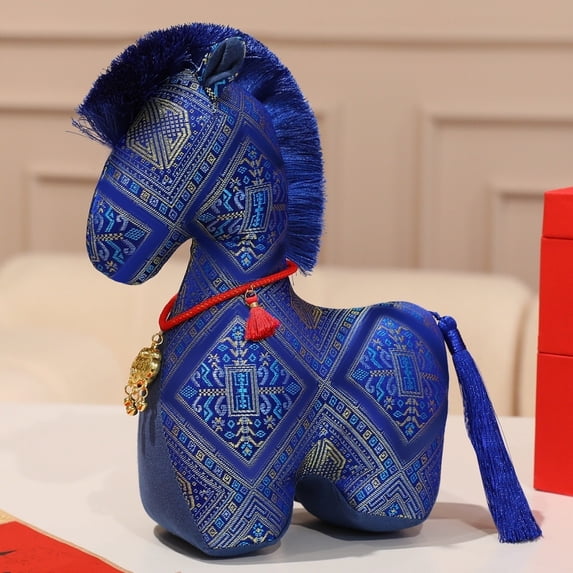 15cm Fabric Horse Plush Toy with Traditional Chinese Patterns – Soft ...