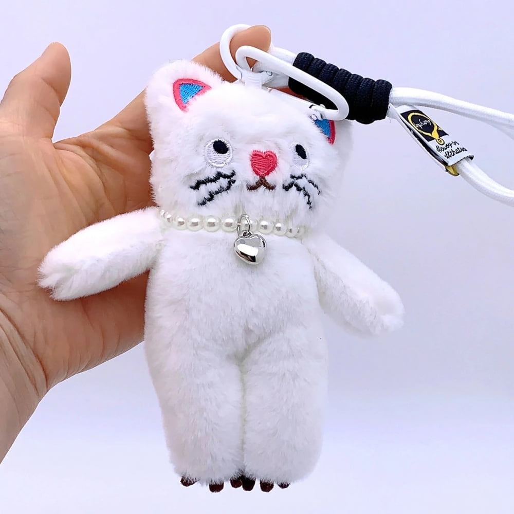15cm Pink Cat Plush Toy Keychain Cute Backpack Pendant Soft Animals ...
