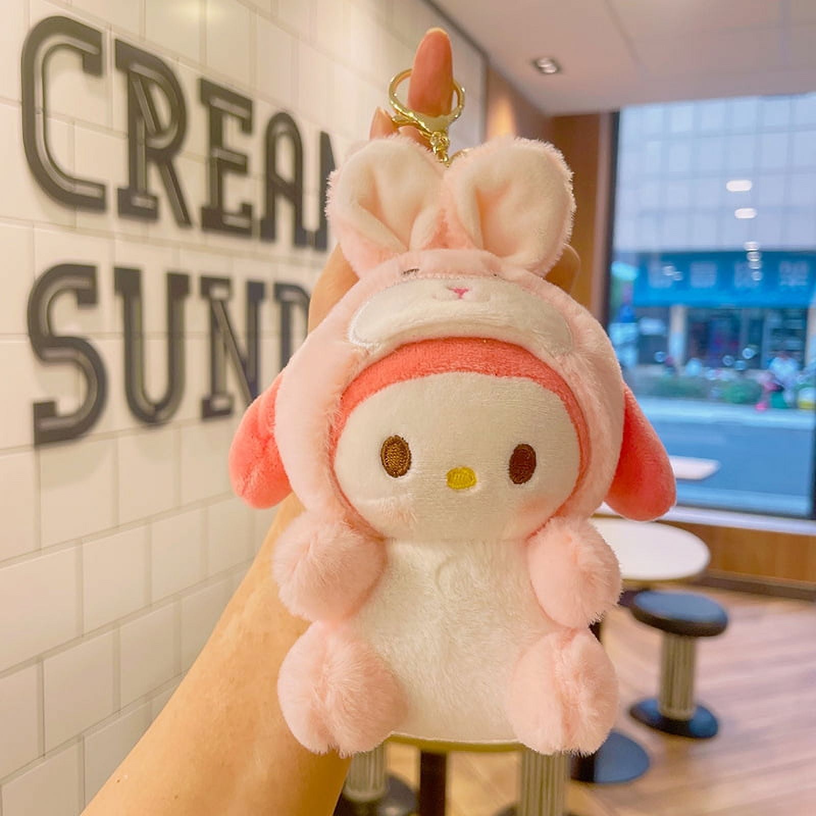 15cm Sanrio Cartoon Kuromi Plush Toy Melody Bag Pendant Grab Machine ...