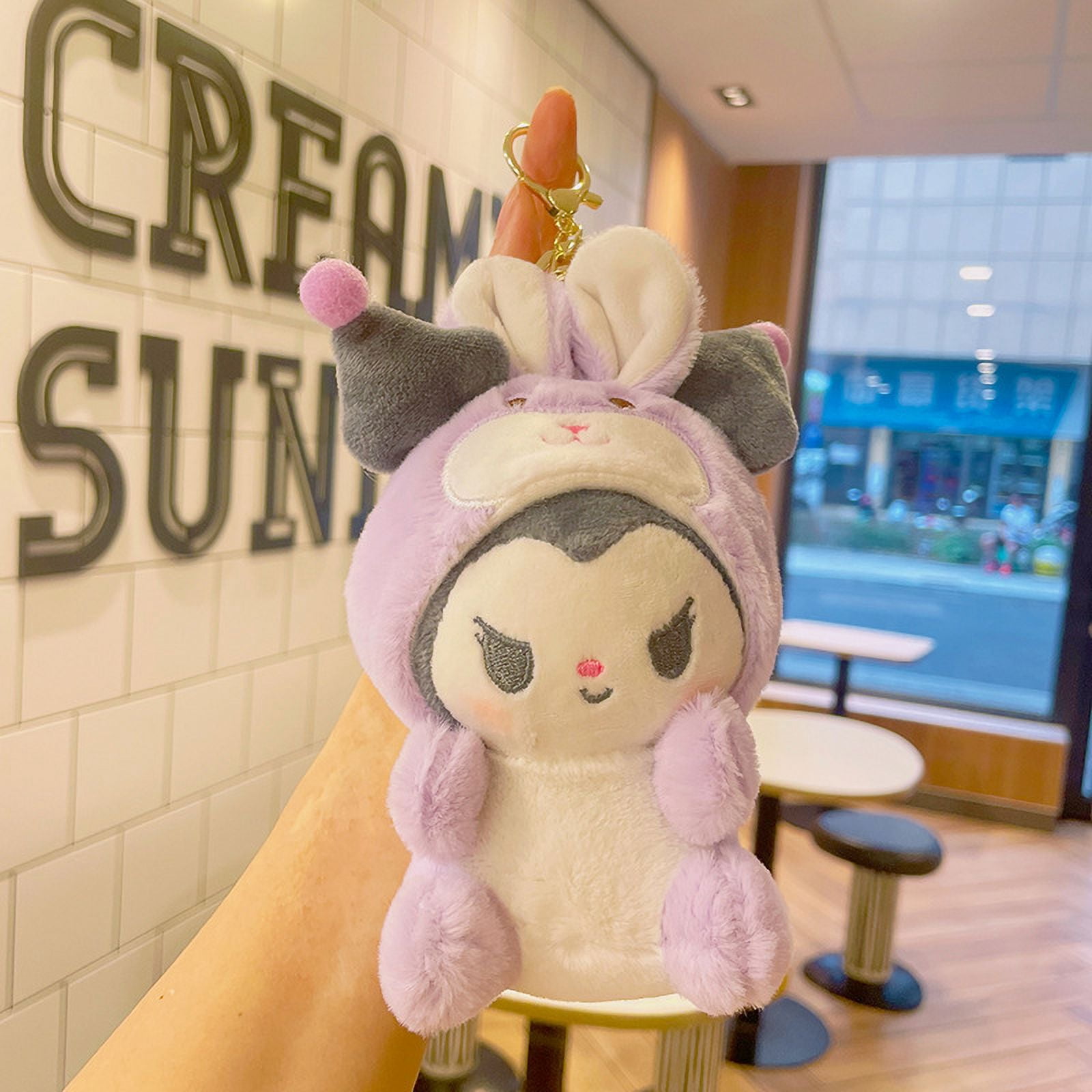 15cm Sanrio Cartoon Kuromi Plush Toy Melody Bag Pendant Grab Machine ...
