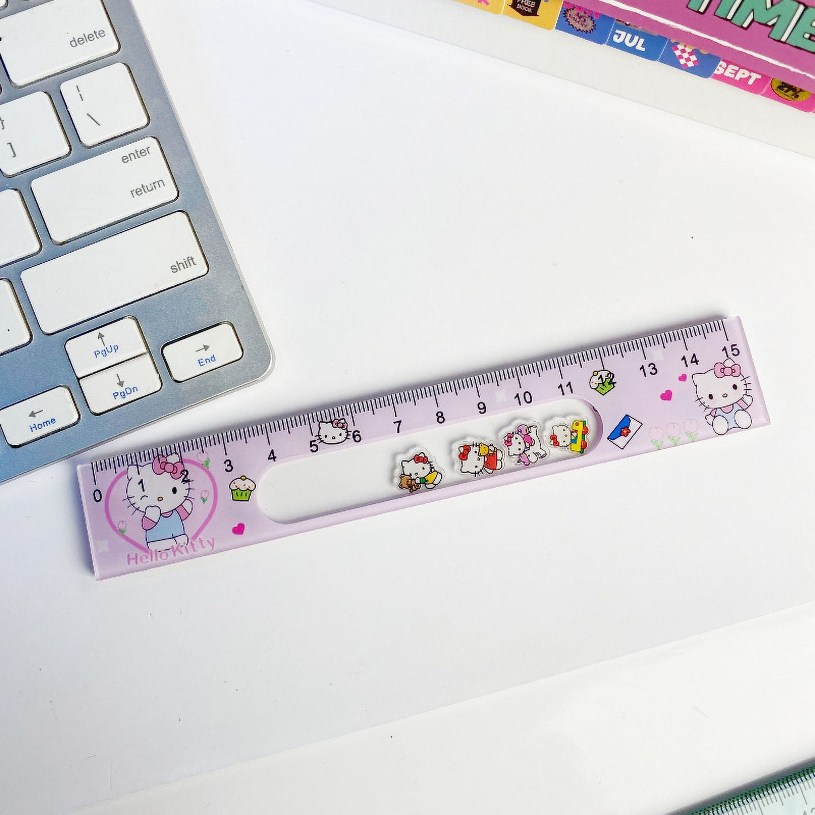 15cm Sanrio Ruler Cute Cartoon Hello Kitty Kuromi Pochacco Animation ...