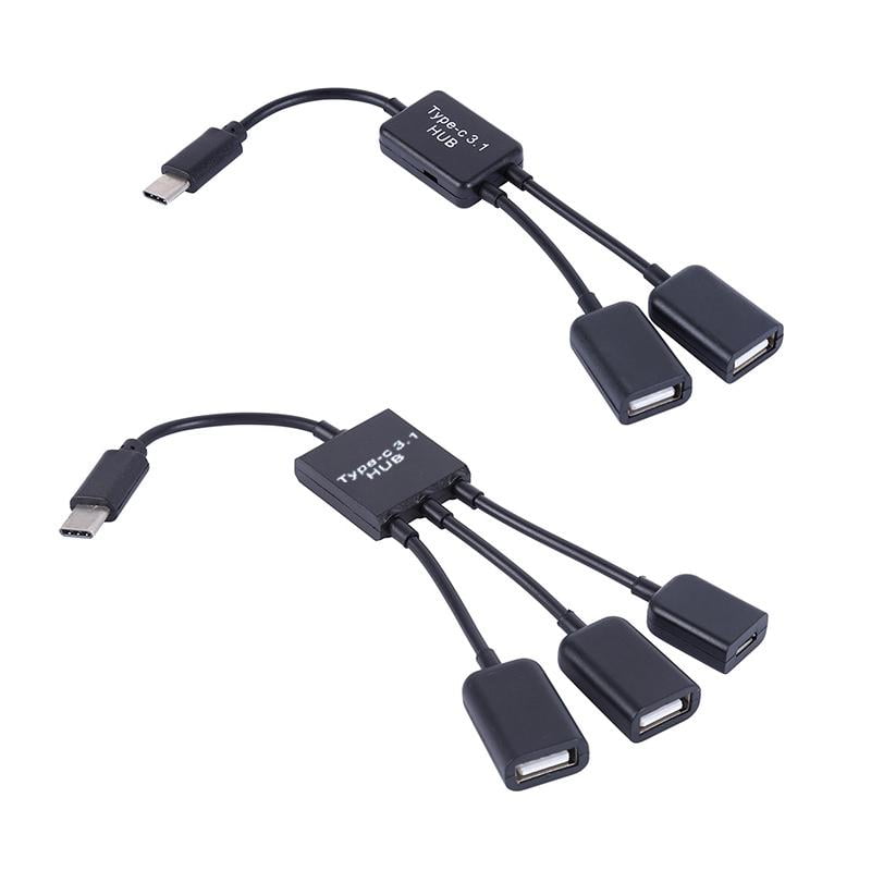 15cm USB Type C 3.1 Male to Dual USB 2.0 Female OTG Charging Cable 2 ...