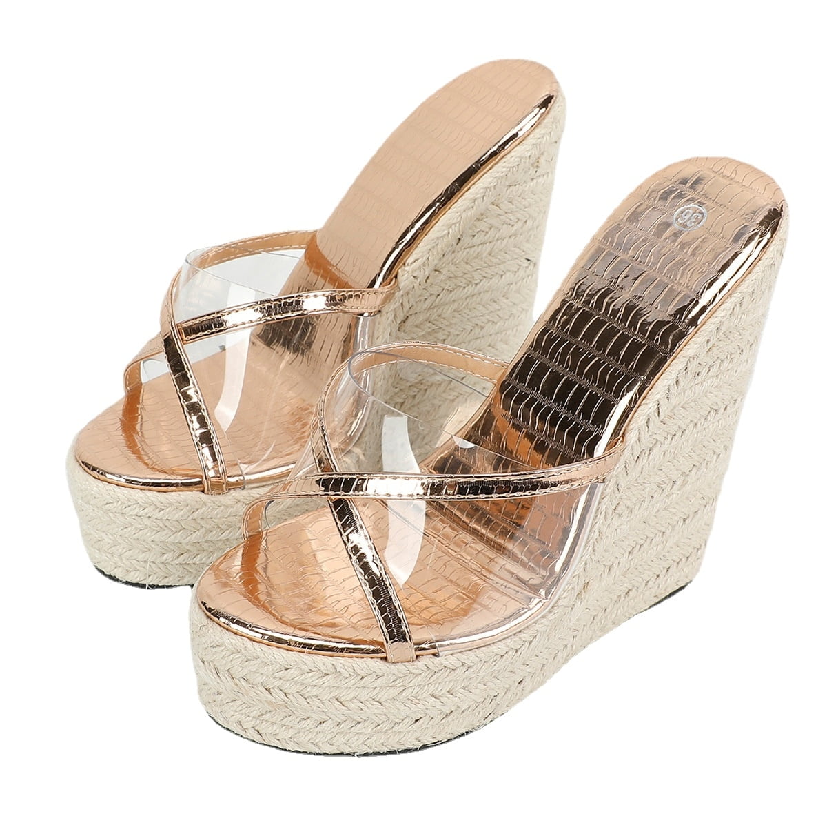 15cm Wedge Heel Women Sandals Sexy New Straw Simple Wedge Waterproof ...