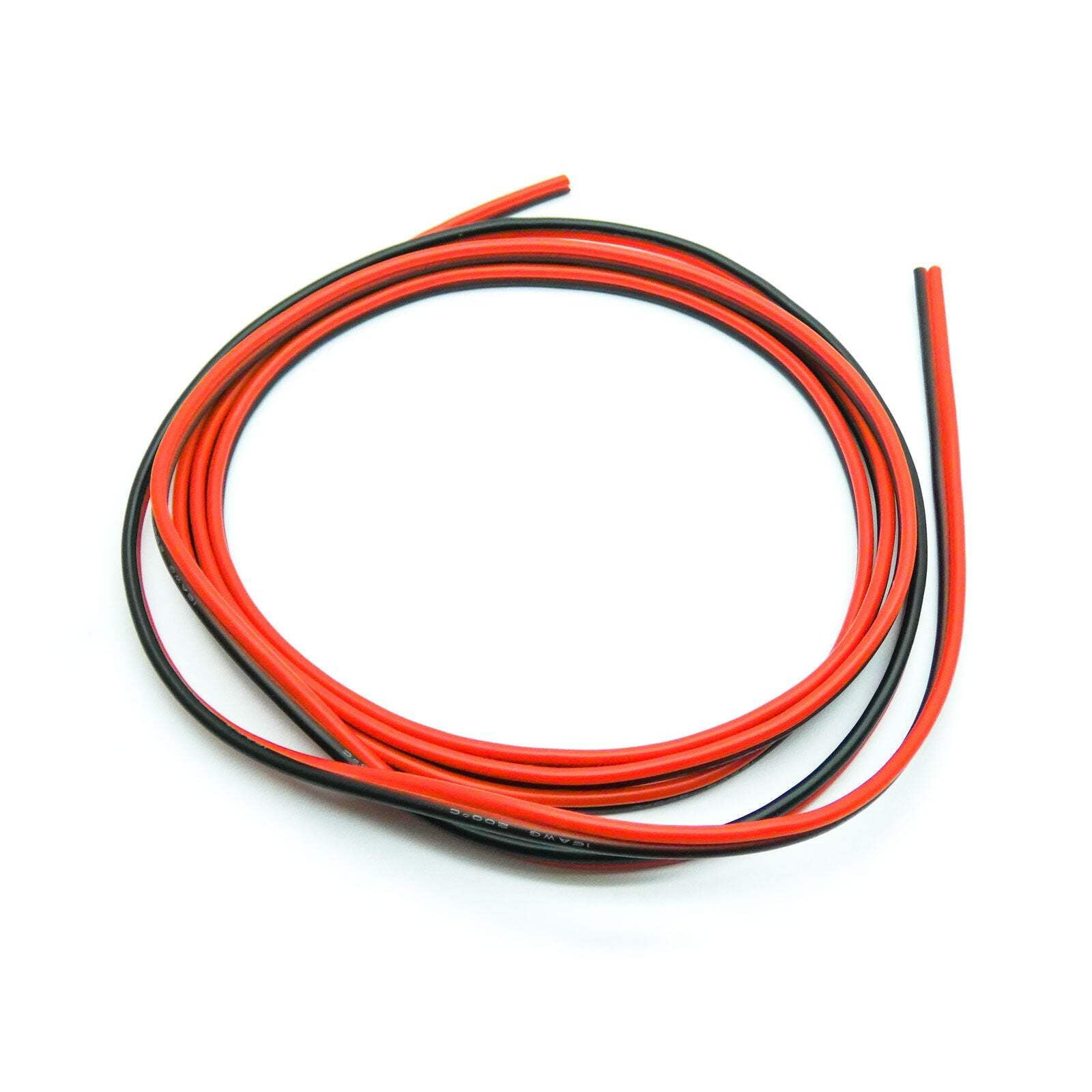 15ft 16AWG Silicone RC Wire Black/Red Parallel Bonded - Walmart.com