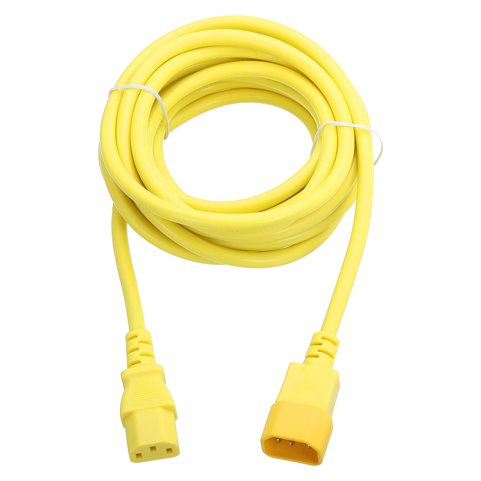 15ft 18 AWG Yellow 18/3 Universal Power Cord C14 to C13 10A 250V 3 ...