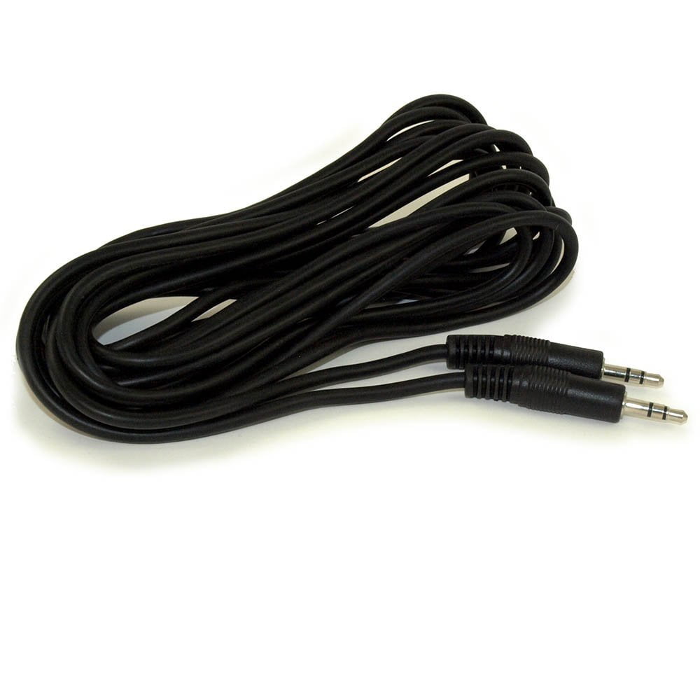 15ft 3.5mm Mini-Stereo TRS Male to Male Speaker/Audio Cable, Black ...