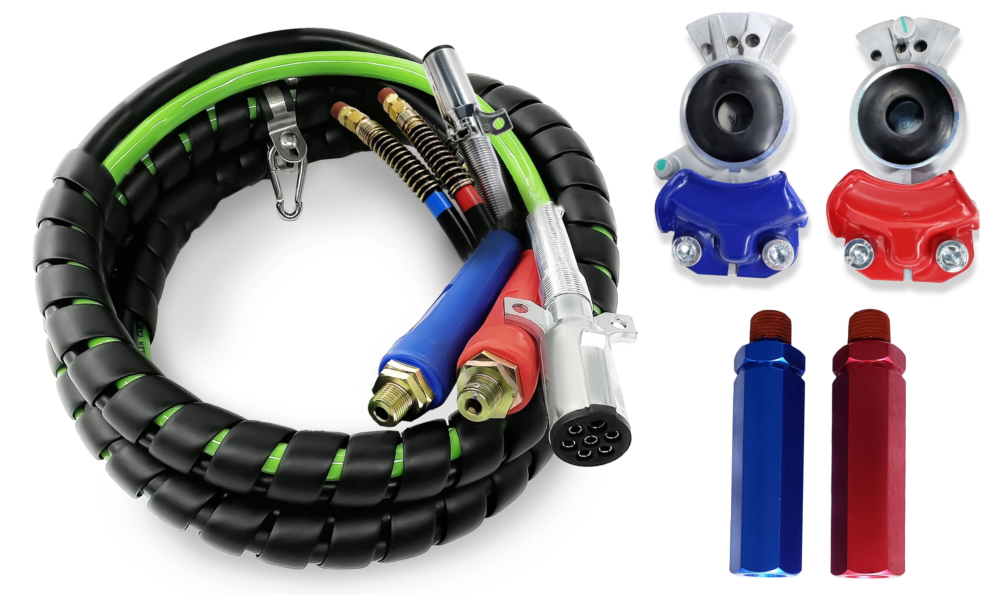 15ft 3 in 1 ABS & Air Line Hose Wrap with glad hands and handle grip 7 ...