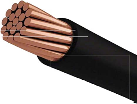 15ft Black Pure Copper Grounding Cable Stranded Wire 10 AWG (#10 Gauge ...