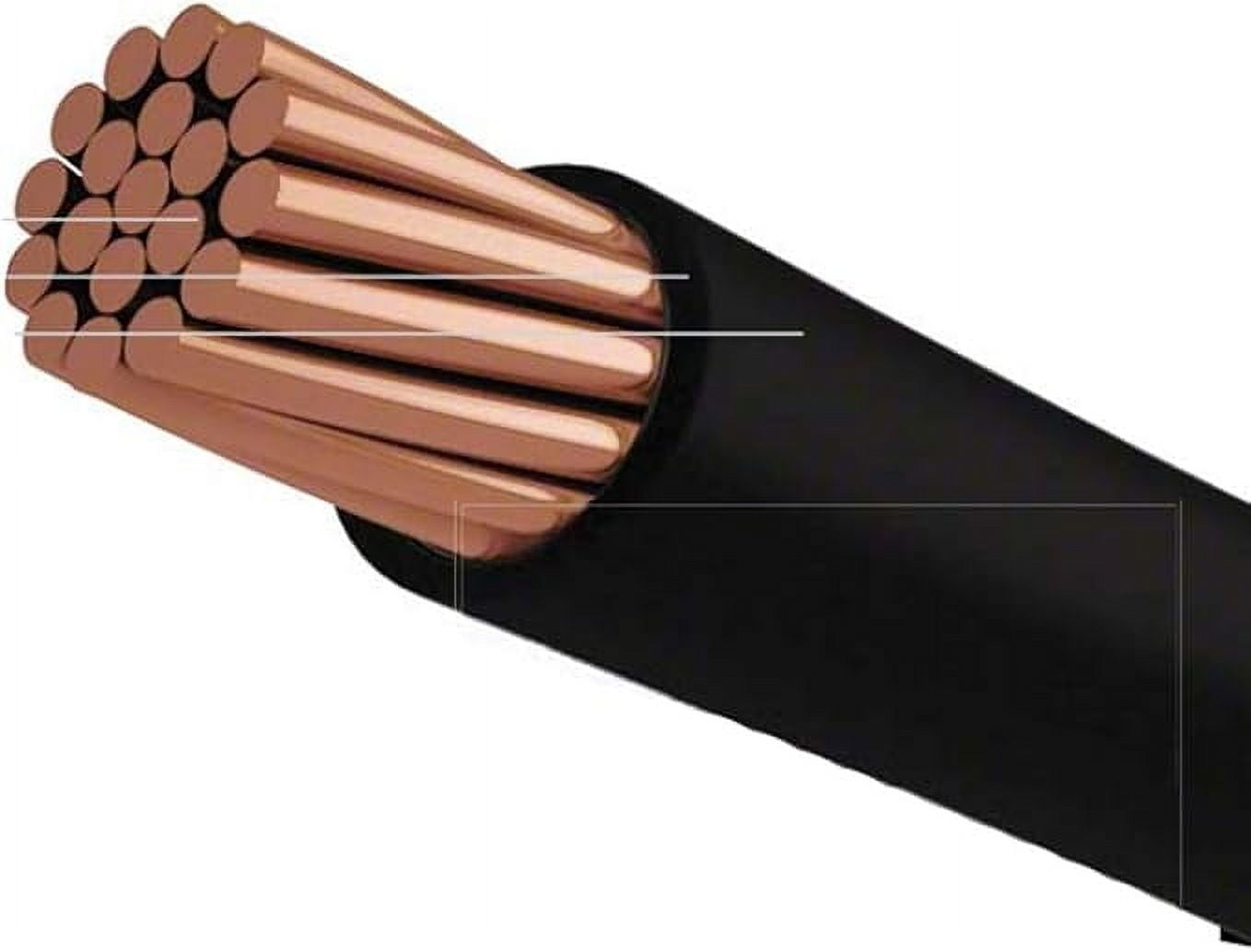 15 feet, Black 10AWG Pure Copper Grounding Wire THHN/THWN-2 Fire ...