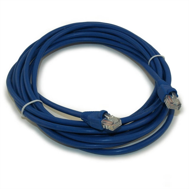 15ft Cat5E Ethernet RJ45 Patch Cable, Stranded, Snagless Booted, BLUE ...