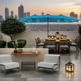Mondawe 15ft Double-Sided Solar Patio Umbrella with Base (Included ...