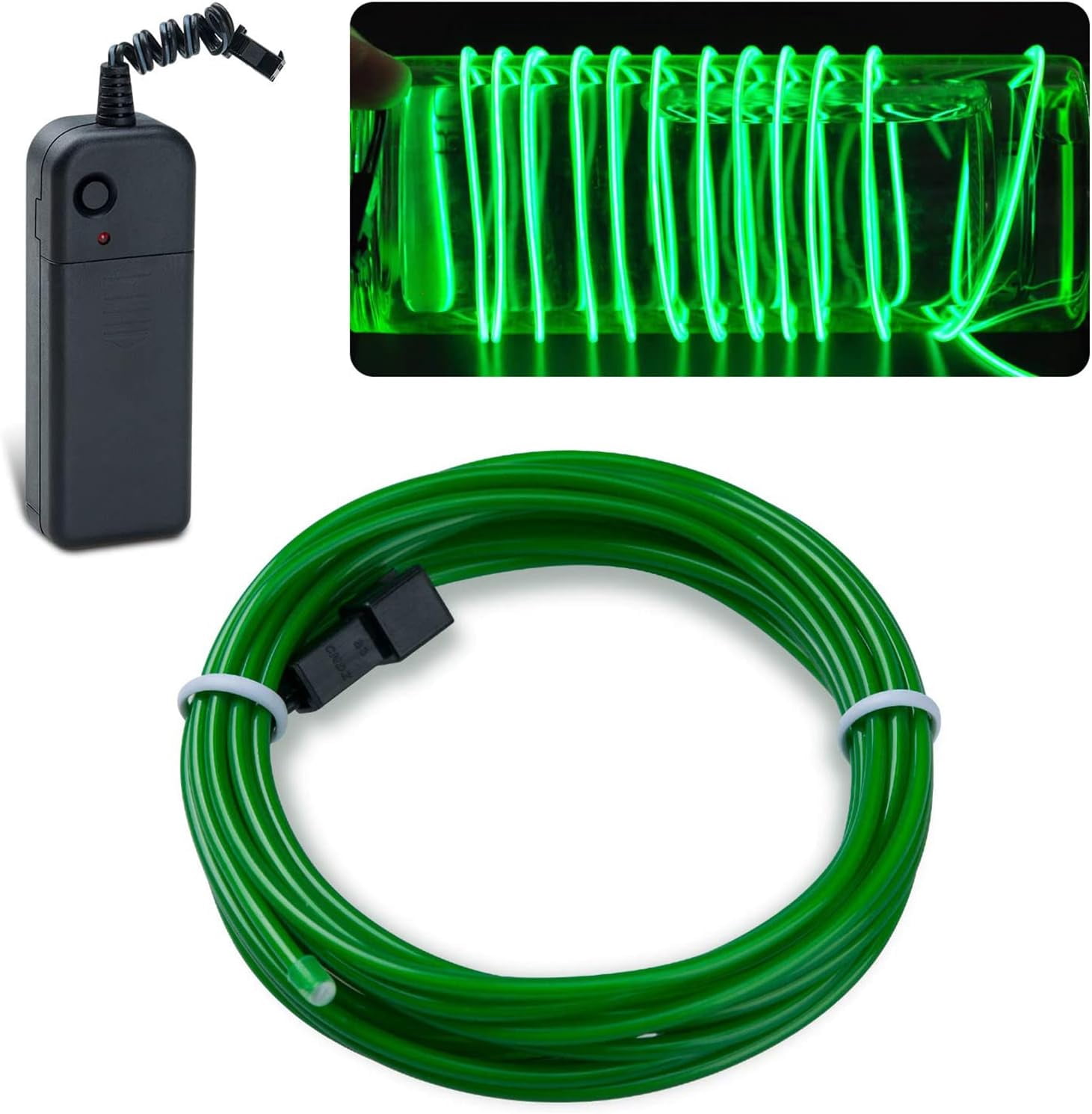 15ft EL Wire Neon Glowing Strobing Electroluminescent Light El Wire w ...