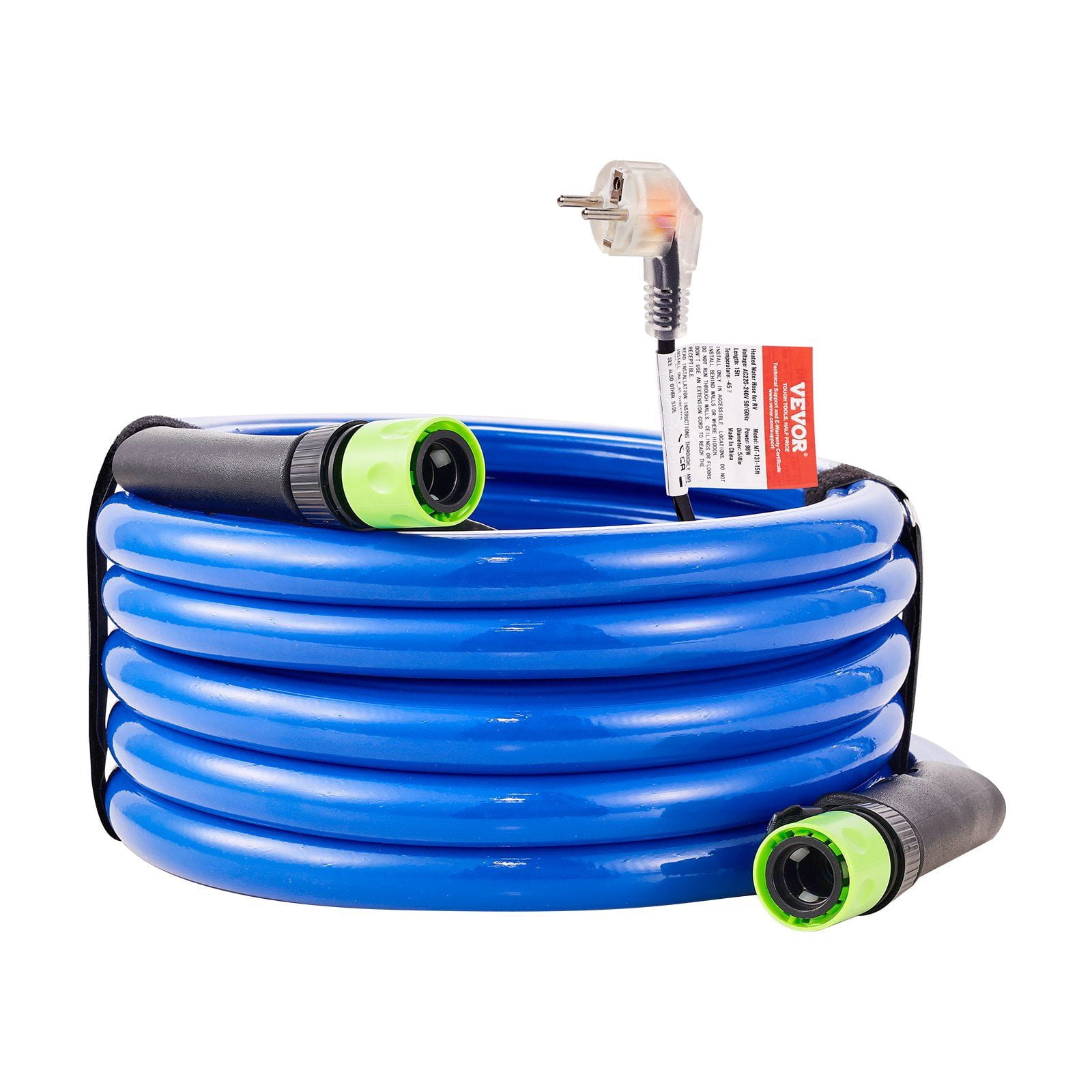 15ft Heated RV Water Hose Antifreeze to -45F Self-Regulating 5/8 Inch ...