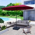 15ft Large Patio Umbrella with Base Included, Outdoor Double-Side ...