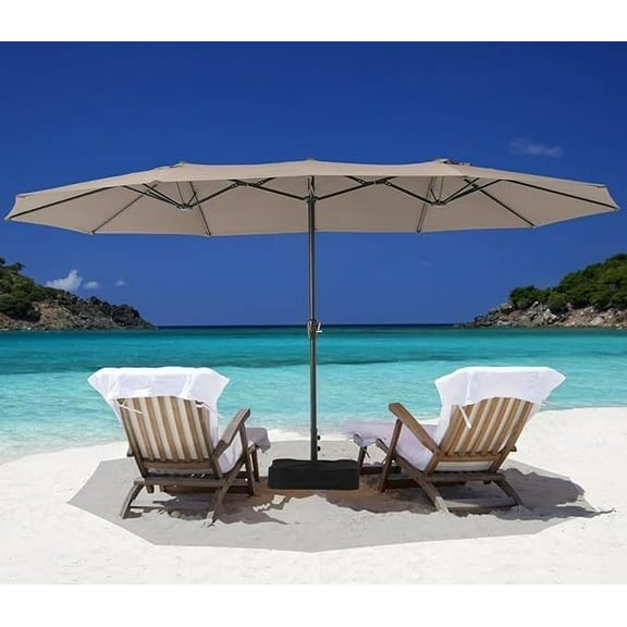 15FTx9FT Large Patio Umbrellas,Patio Double-Sided Umbrella With Base ...