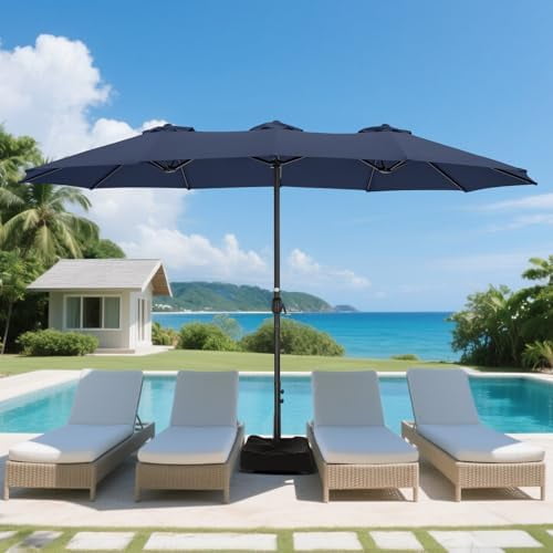 15ft Large Patio Umbrellas with Base Included, Rectangle Oversized ...