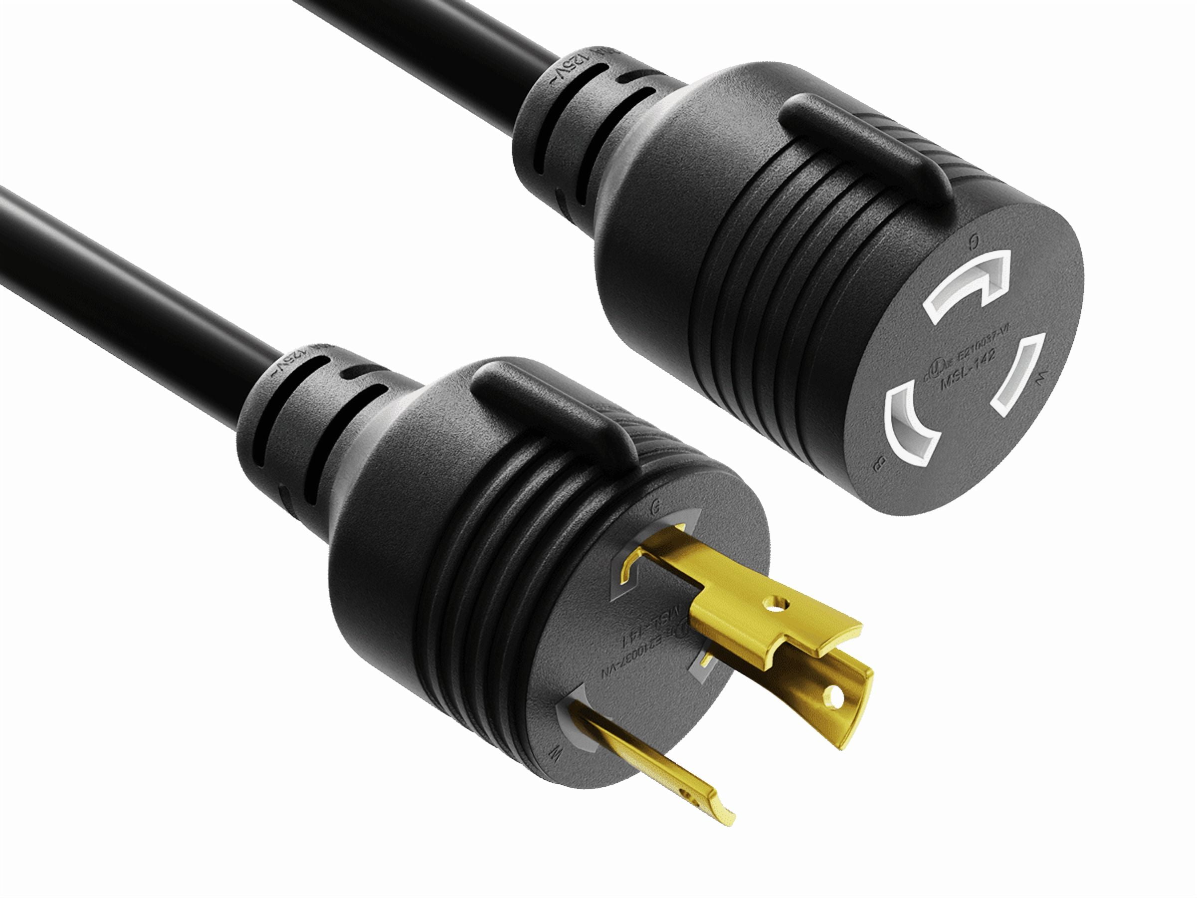 15ft NEMA L5-30P to L5-30R Locking Heavy Duty Power Extension Cord, 10 ...